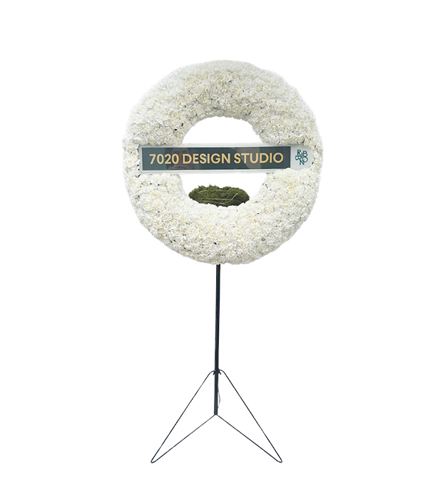 Deluxe Yuvarlak Ferforje Çelenk | Ribbon Flowers