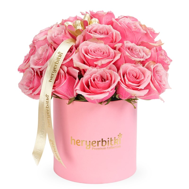 Kutuda 30'lu Pembe Güller Premium Pink Rose | Heryerbitki