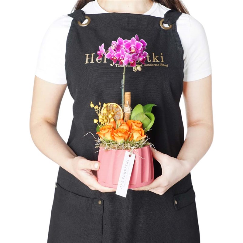 Blush Orchid Roses (Mor Orkide ve Güller Aranjmanı) - Heryerbitki