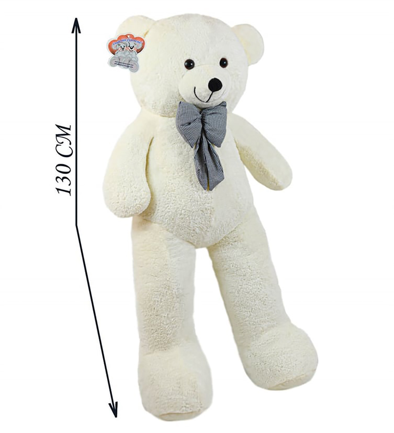 130 Cm Papyonlu Büyük Beyaz Ayıcık