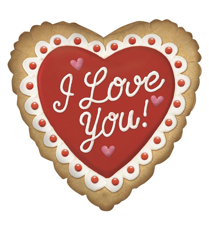 18" P. I Love You Cookıe Folyo Uçan Balon