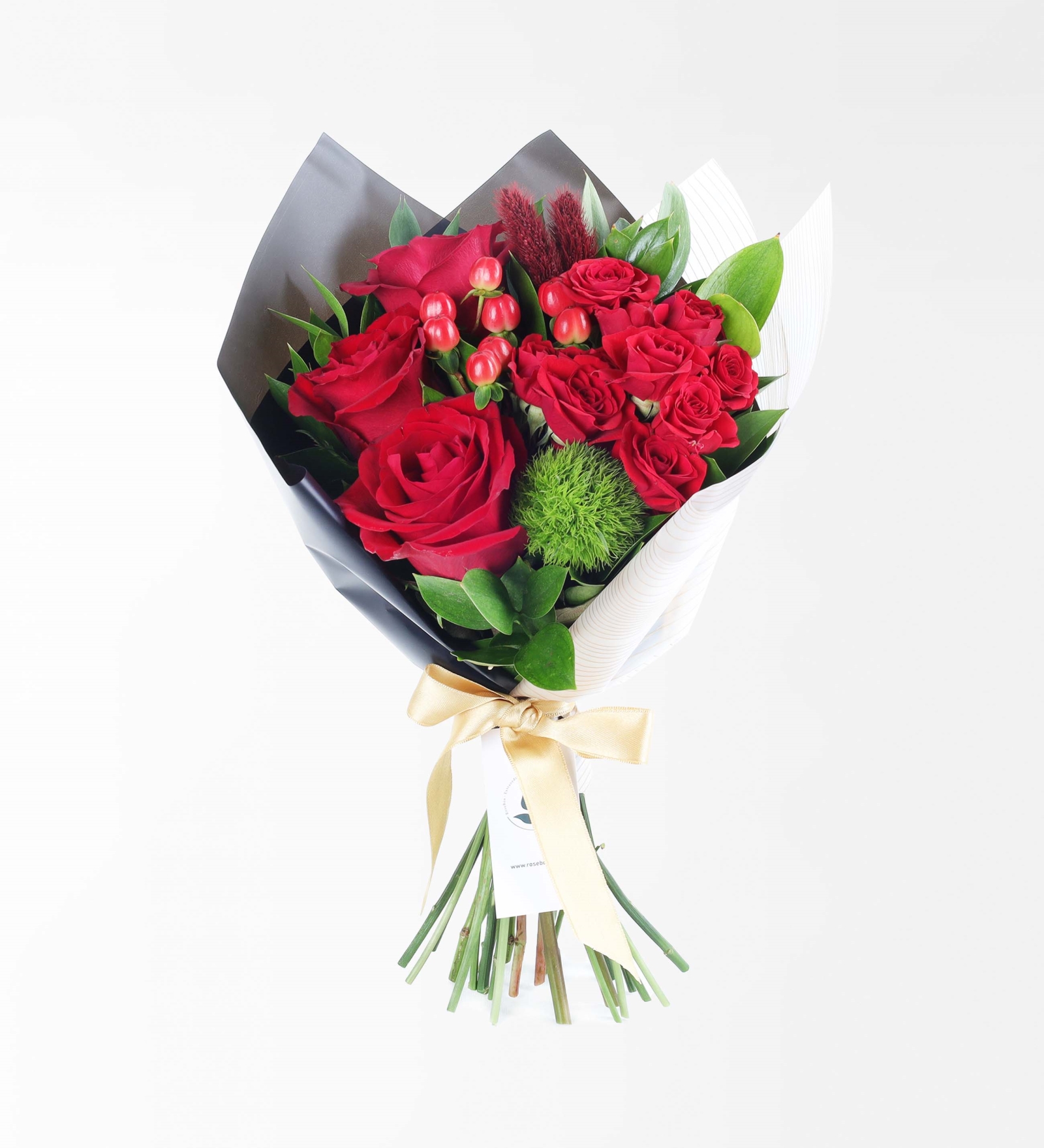 Red Velvet - Kırmızı Çardak Gül Ve Ekvator Gülü Buketi